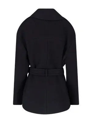 Balmain Virgin Wool Belt Coat