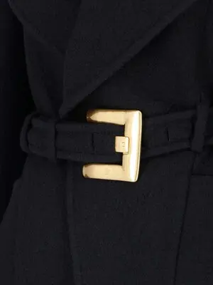Balmain Virgin Wool Belt Coat