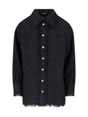 Balmain Tweed Shirt - Black