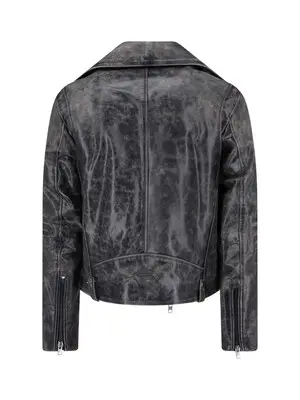 MAISON MARGIELA Diesel Leather Biker Jacket - Black
