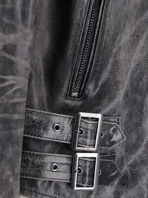 MAISON MARGIELA Diesel Leather Biker Jacket - Black