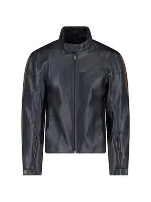 DIESEL® Calf Leather Biker Jacket - Black