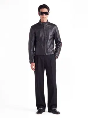 DIESEL® Multicolor Leather Biker Jacket - Black