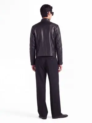 DIESEL® Multicolor Leather Biker Jacket - Black