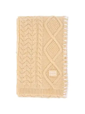 Miu Miu Virgin Wool And Cashmere Scarf - Cream