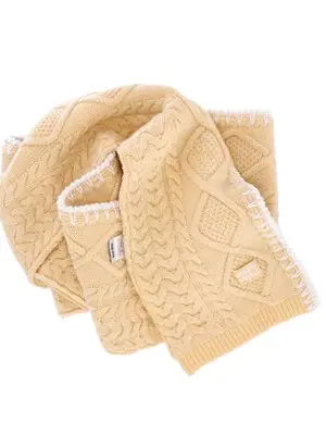 Miu Miu Virgin Wool And Cashmere Scarf - Cream