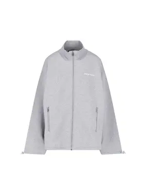 Miu Miu Cotton Zip Sweatshirt - Gray