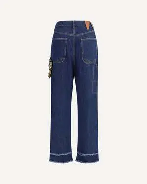 DARKPARK Chain Embellished Denim Jeans - Blue