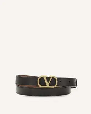 Valentino Garavani Smooth Leather Reversible Belt - Black