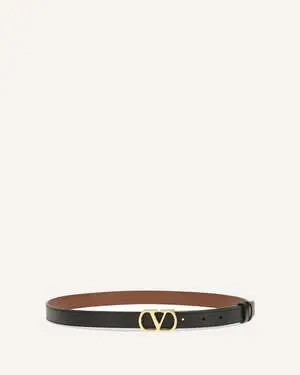 Valentino Garavani Smooth Leather Reversible Belt With Vlogo Signature Buckle