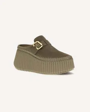 Chloé Nama Sabot With Iconic Buckle Detail - Khaki