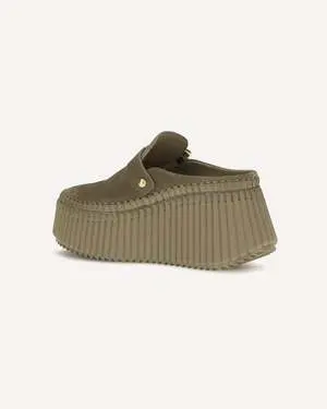 Chloé Nama Sabot With Iconic Buckle Detail - Khaki