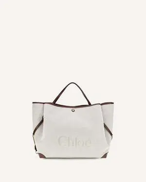 Chloé Large Carry Tote Bag - Beige
