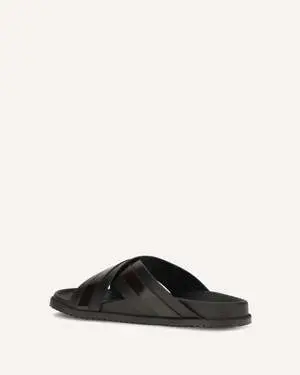 Dolce & Gabbana Smooth Calf Leather Slide Sandals