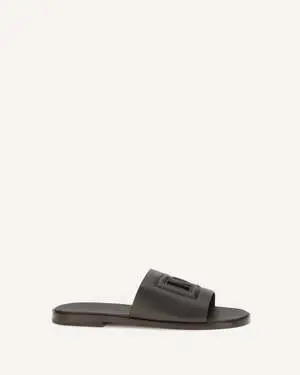 Dolce & Gabbana Embossed Logo Sandals - Brown
