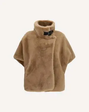 Pinko Faux Fur Jacket With Buckle Detail