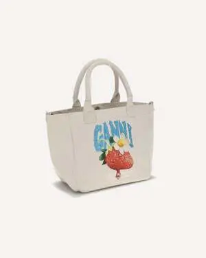GANNI Small Easy Shoulder Bag With Strawberry Print