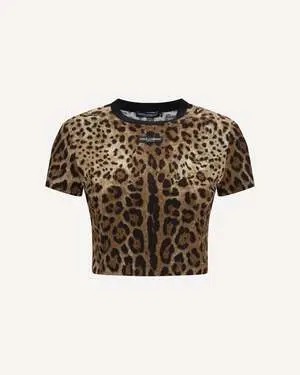 Dolce & Gabbana Leopard-print Cropped T-shirt