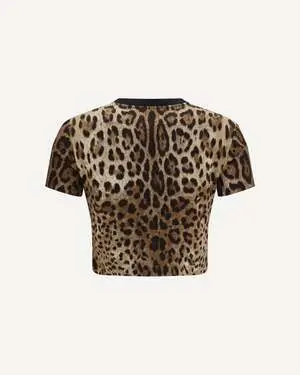 Dolce & Gabbana Leopard-print Cropped T-shirt