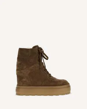 Casadei Lace-up Wedge Sneakers
