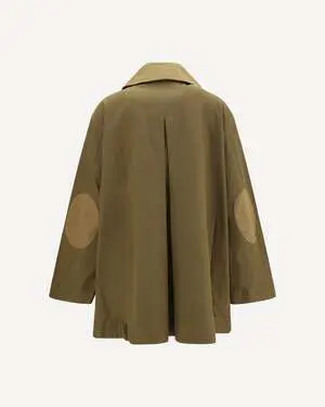 GANNI Oversized Cotton Utility Jacket With Patch Pockets And Elbow Patches