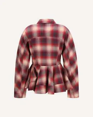 GANNI Peplum Flannel Shirt