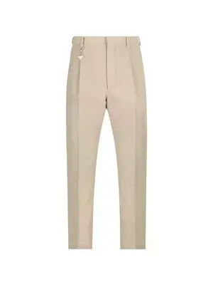 Prada Pleated Pressed-crease Trousers - Neutrals