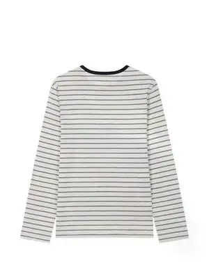 STUDIO TOMBOY Long-sleeve Horizontal-striped T-shirt - Neutrals