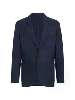 Brunello Cucinelli Cashmere Jersey Blazer With Patch Pockets - Blue
