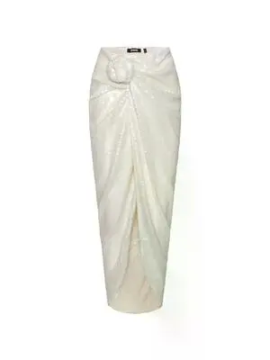 ROTATE BY BIRGER CHRISTENSEN Sequined Knot Midi Skirt