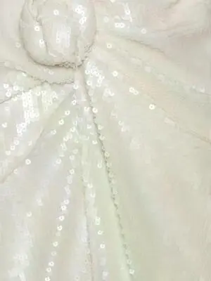 ROTATE BY BIRGER CHRISTENSEN Sequined Knot Midi Skirt - Neutrals