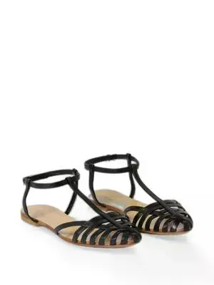 ANNA F. Cage-style Buckled Sandals - Black