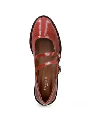 JONAK PARIS Patent Leather Double Buckle Ballet Flats