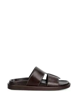 JONAK PARIS Westminster Contrast-stitch Leather Sandals - Brown