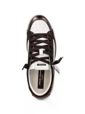 CRIME LONDON Sk8 Deluxe Glitter-trim Sneakers