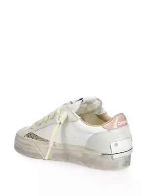 CRIME LONDON Glitter Detail Panelled Sneakers