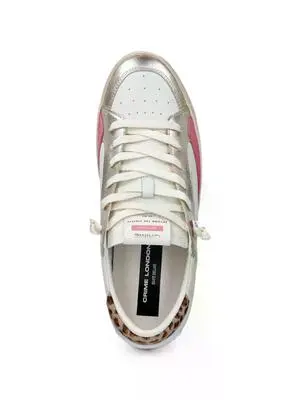 CRIME LONDON Leopard Print Metallic Sneakers