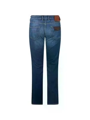 MOORER Faded Five-pocket Jeans
