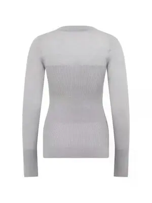 MOORER Ribbed Crew-neck Jumper - Grey