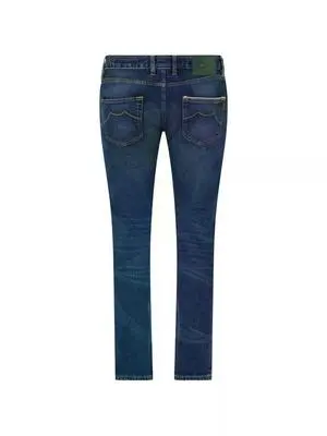 MOORER Faded Five-pocket Jeans - Blue