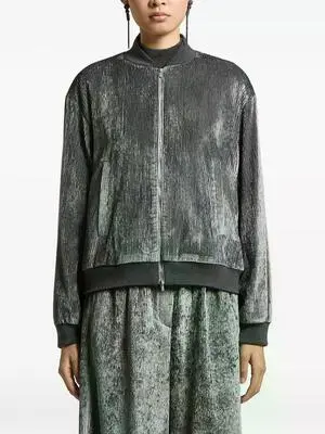 Peserico Plissé-effect Bomber Jacket - Grey