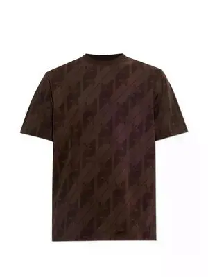Adidas Monogram-print Logo-patch T-shirt