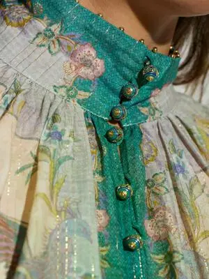 Zimmermann Indra Billow Floral-print Shirt - Neutrals