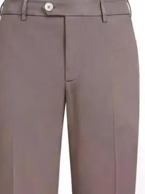 Brunello Cucinelli Cotton Trousers With Pressed Crease - Brown