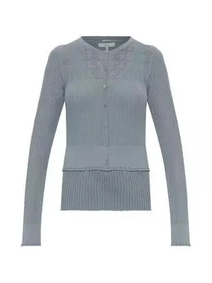 Chloé Ribbed-knit Wool Vest And Cardigan - Blue