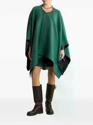 Etro Reversible Wool Cape With Degradé Paisley Motif