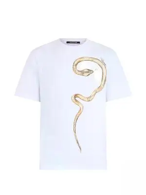 Roberto Cavalli Snake-print T-shirt - White