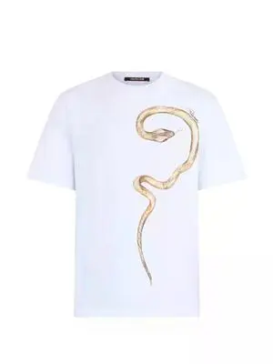 Roberto Cavalli Snake-print T-shirt - White