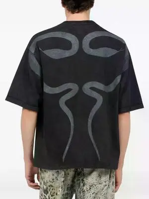 Roberto Cavalli Snake-print Logo-detailed T-shirt