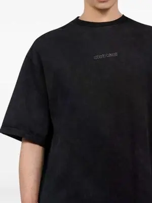 Roberto Cavalli Snake-print Logo-detailed T-shirt